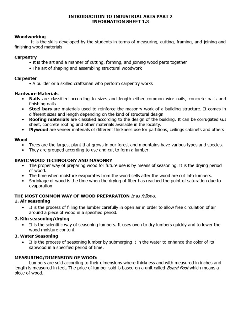 INTRODUCTION-TO-INDUSTRIAL-ARTS-PART-2-information-sheet-1.3 | PDF ...