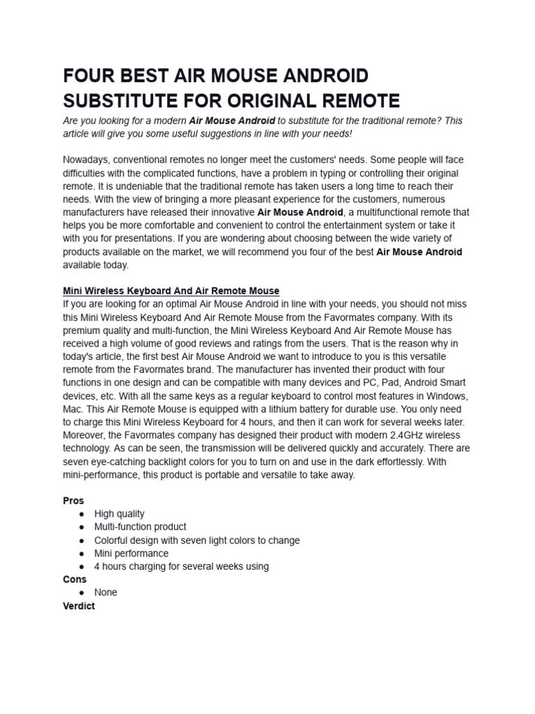 Air Mouse Android SEO Template | PDF | Computer Keyboard | Android (Operating System)
