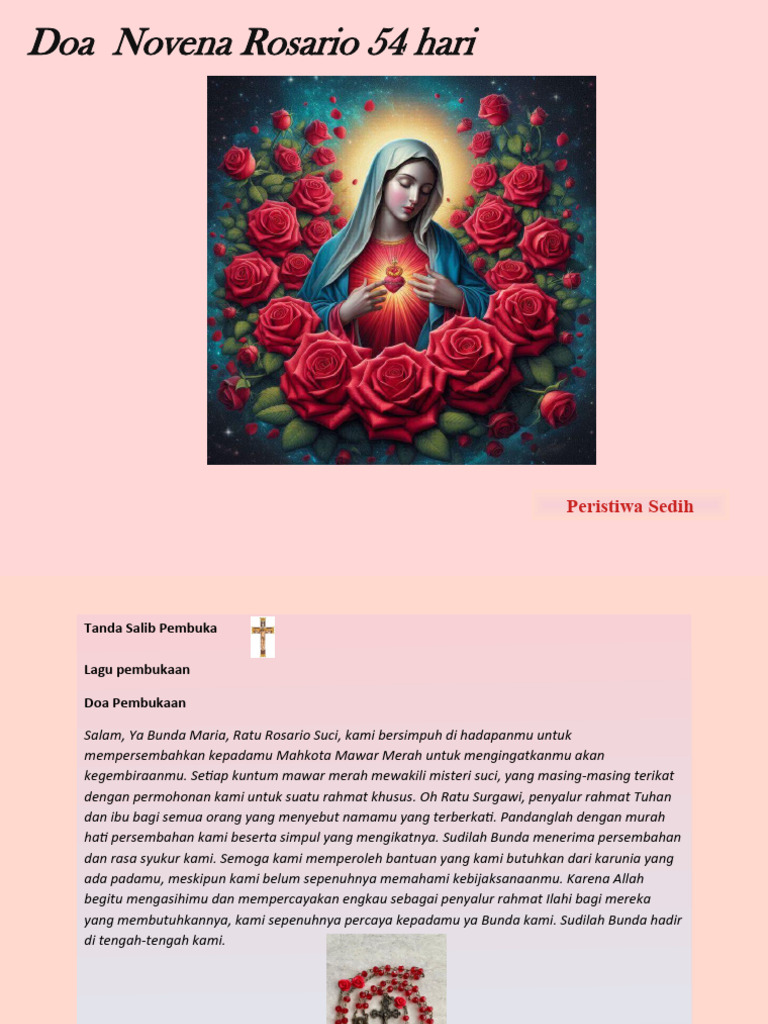 Doa Novena Rosario Peristiwa Sedih (Revisi-1) | PDF