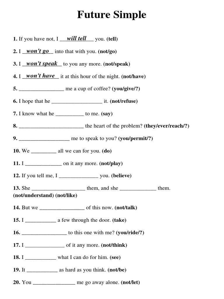 Grammarism Future Simple Test | PDF