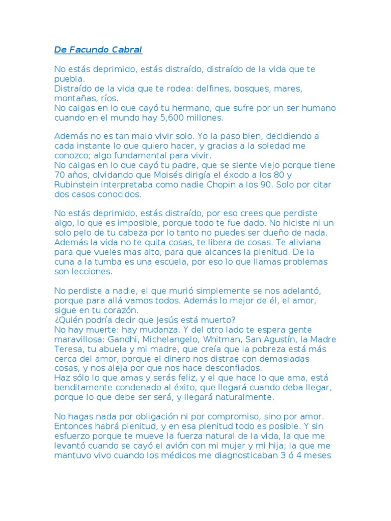 De Facundo Cabral | PDF | Amor | Felicidad