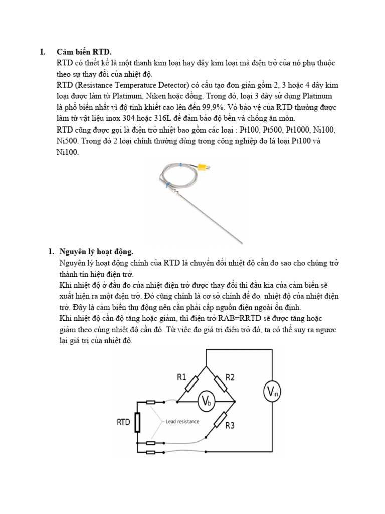 I. Cảm biến RTD | PDF