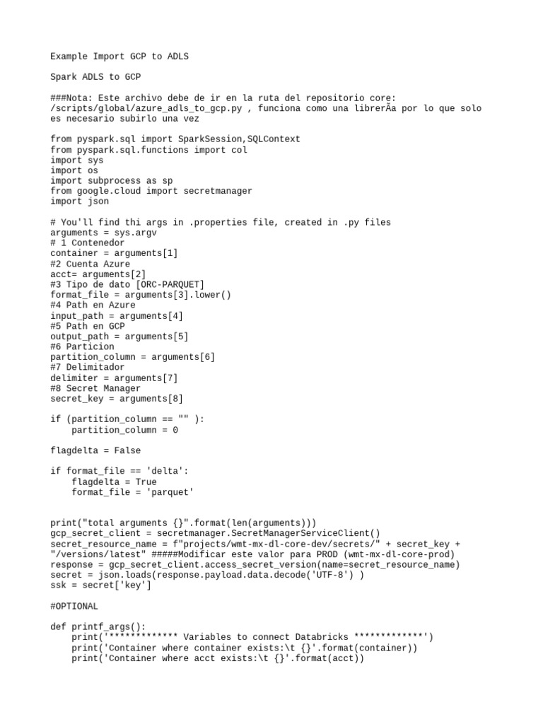 Example Import GCP To ADLS | PDF | Computer File Formats | Persistence