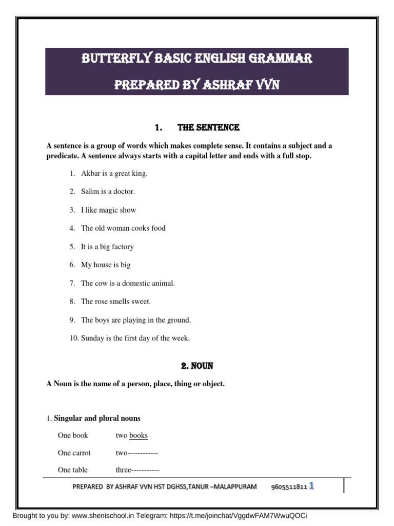 Abc STD VIII-ENGLISH-GRAMMAR | PDF | English Grammar | Sentence (Linguistics)