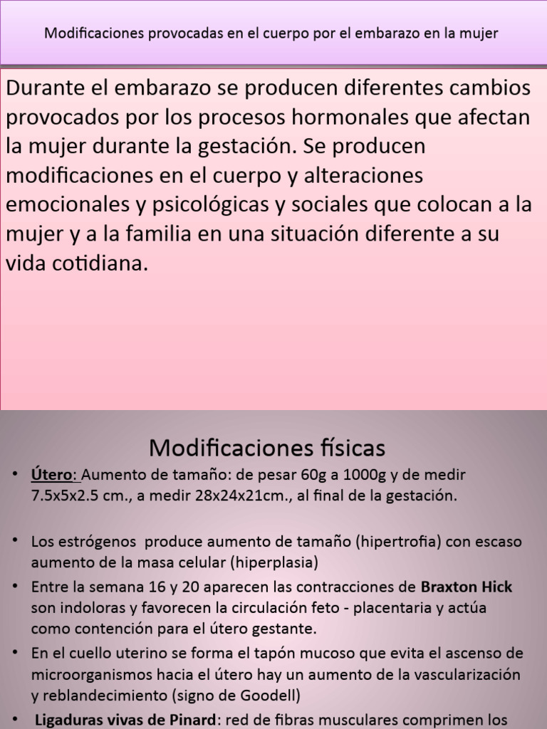 1. Modificaciones Provocadas Por El Emb | PDF | Placenta | El embarazo