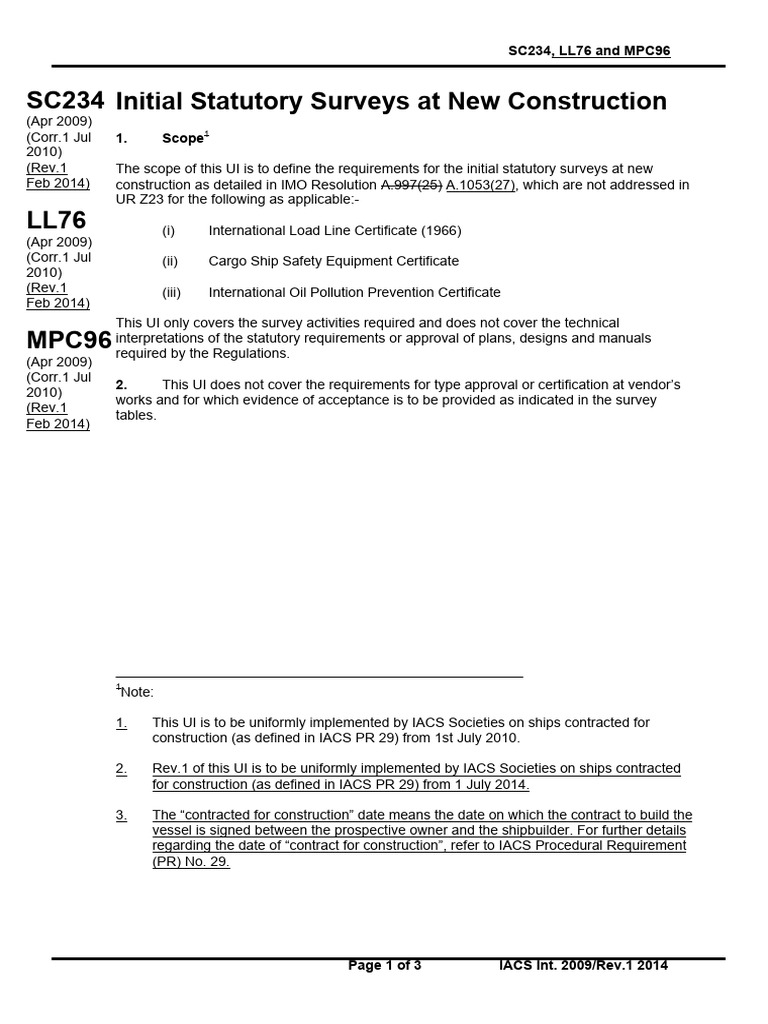 IACS UI SC - 234 LL - 76 MPC - 96 Feb 2014 - Initial Statutory Surveys ...
