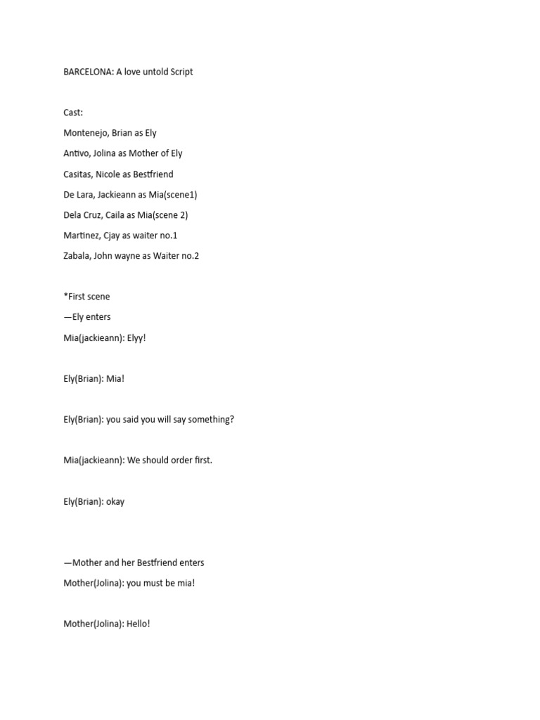 BARCELONA SCRIPT | PDF