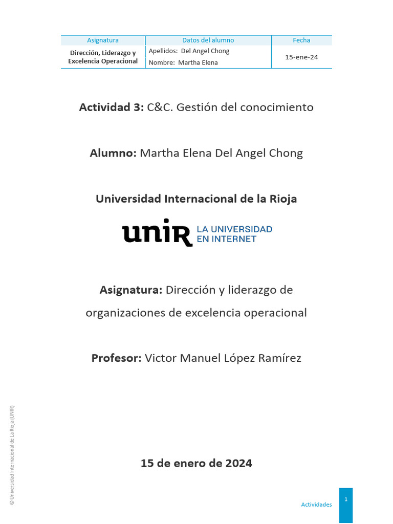 Actividad 3. CC. Gestión Del Conocimiento | PDF | Conocimiento administrativo | Business