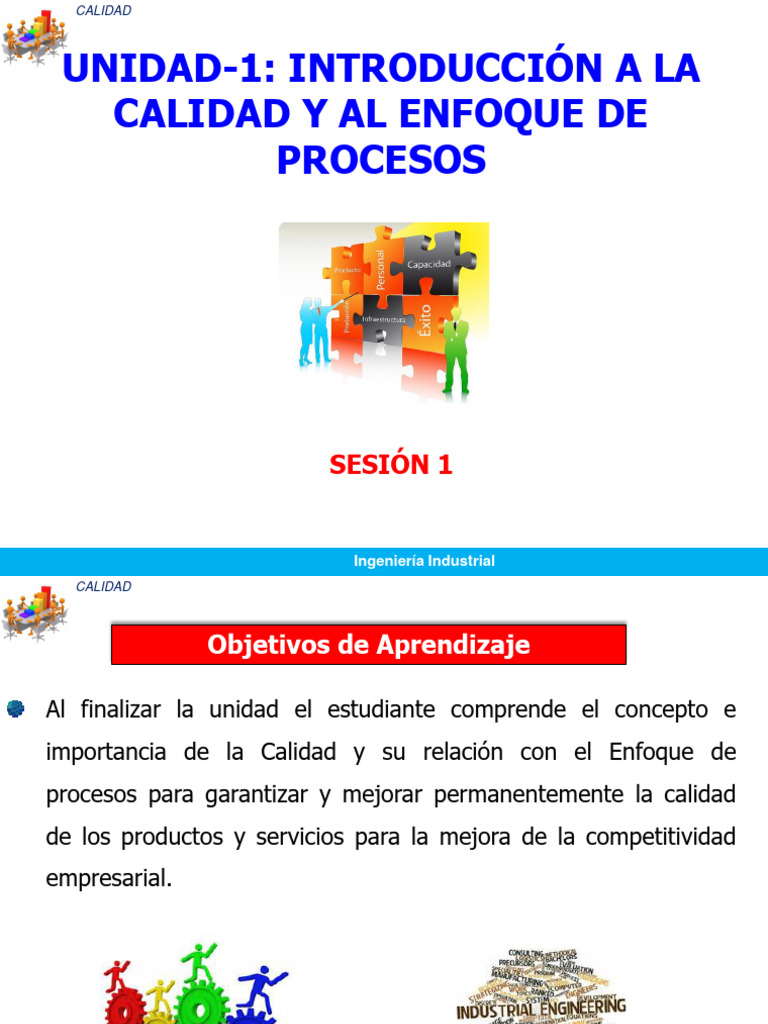 Unidad 1 Conceptos de Calidad 2024-1 | PDF | Calidad (comercial) | La satisfacción del cliente