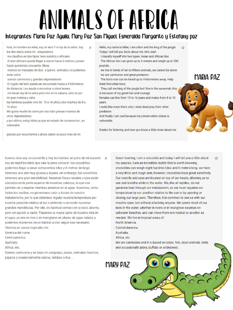 Animales de Africa | PDF