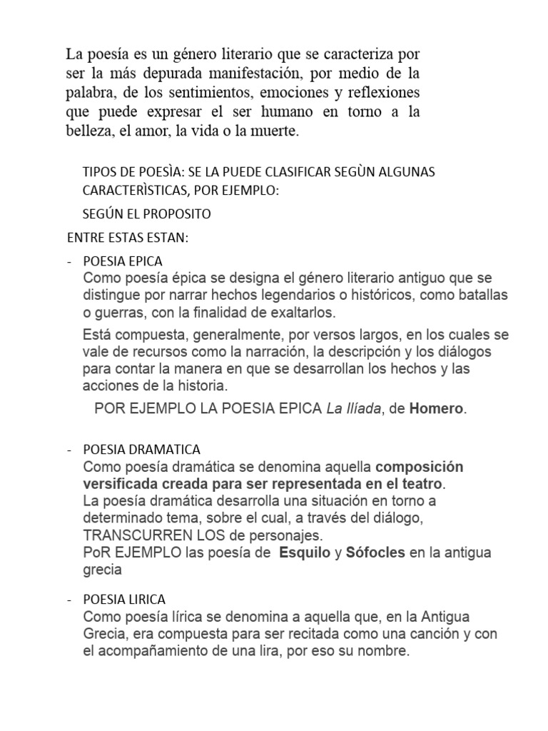 TIPOS DE POESÌA | PDF | Poesía | Poesía lírica