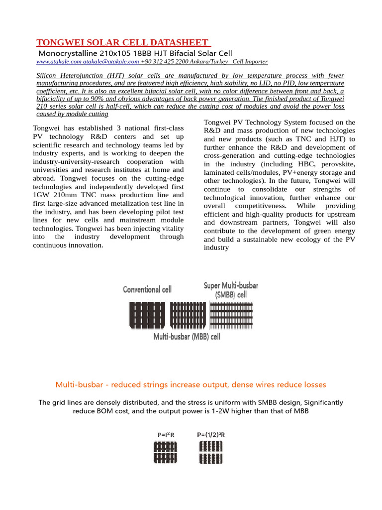 Tongwei HJT 210mm 105mm 18 Bus Bar Half Cut Bifacial SE Monocrsytalline ...