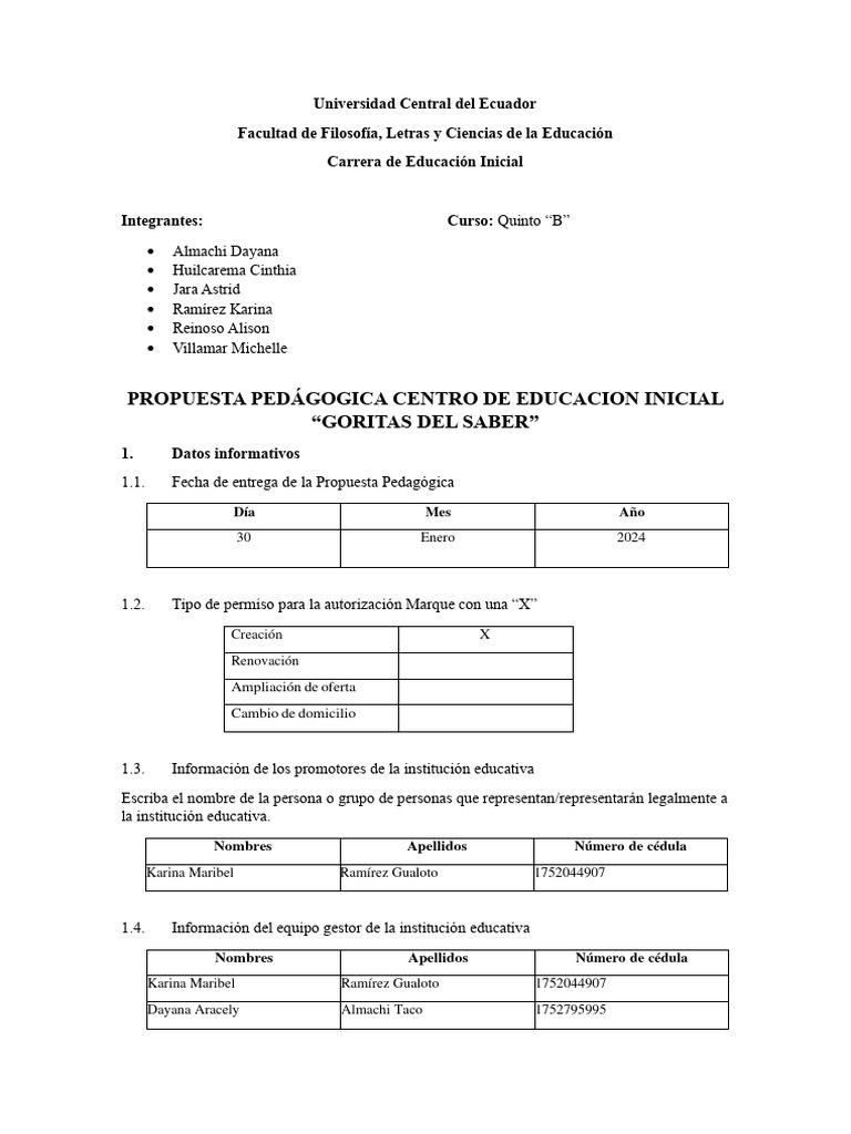 Propuesta Pedagogica | PDF | Aprendizaje | Enseñando