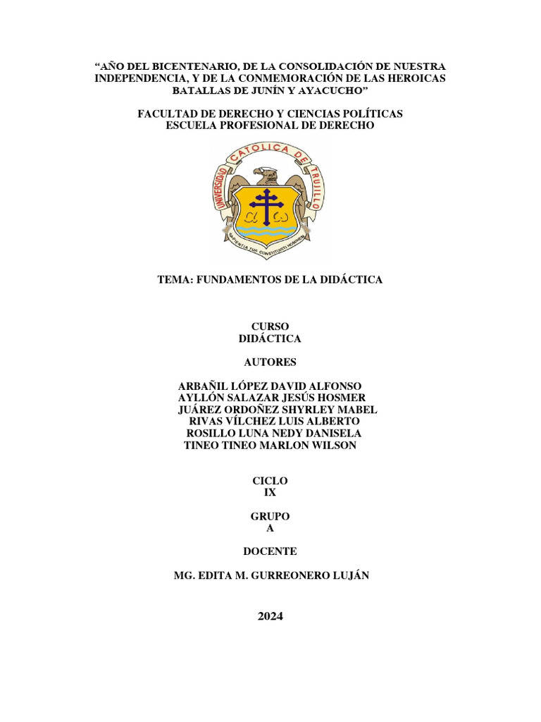 Grupo 1 Fundamentos De La Didactica Pdf Conocimiento Enseñando