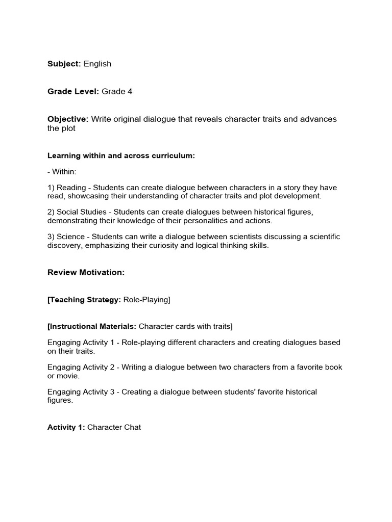 lesson_plan (4) | PDF | Critical Thinking | Creativity