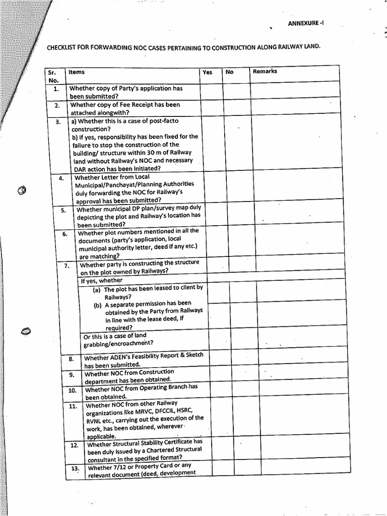1526365968317-NOC CIRCULARS AND GUIDELINES Rilways | PDF