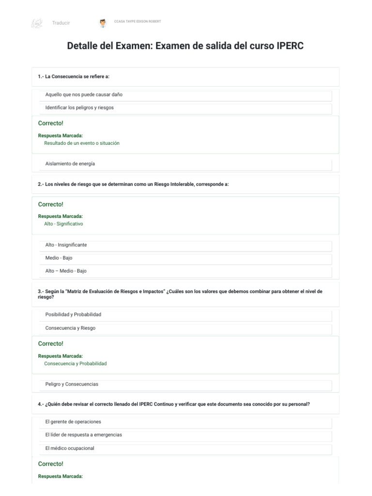 Examen de Salida: Curso IPERC | PDF | Negocios | Informática
