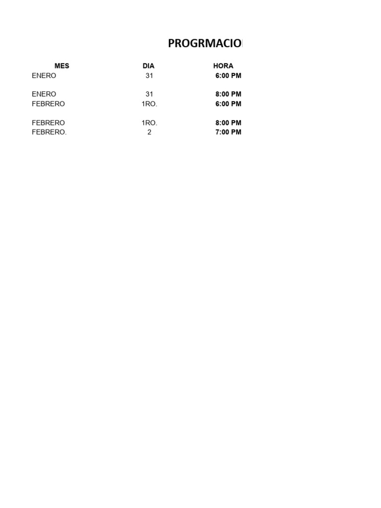 Programación de Asambleas Enero-Febrero | PDF | Cocina, comidas y vino