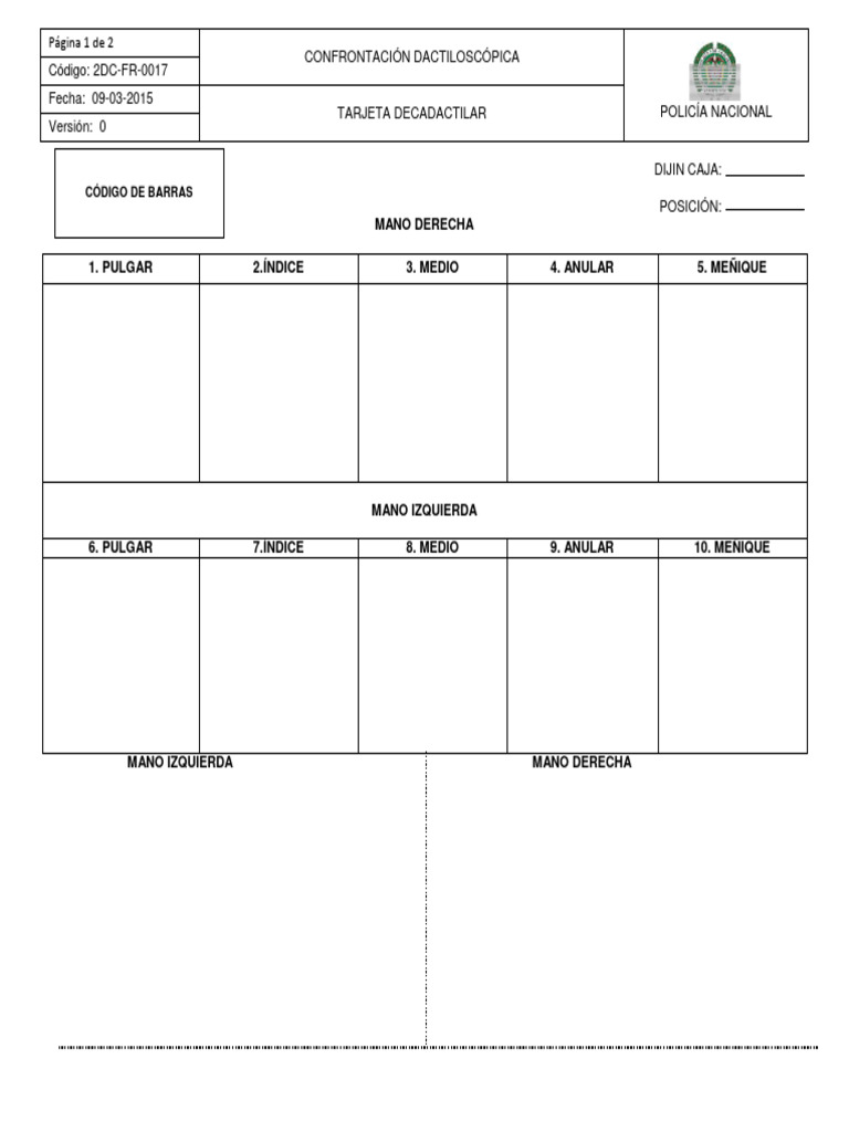 Tarjeta Decadactilar | PDF | Apariencia humana | Pelo