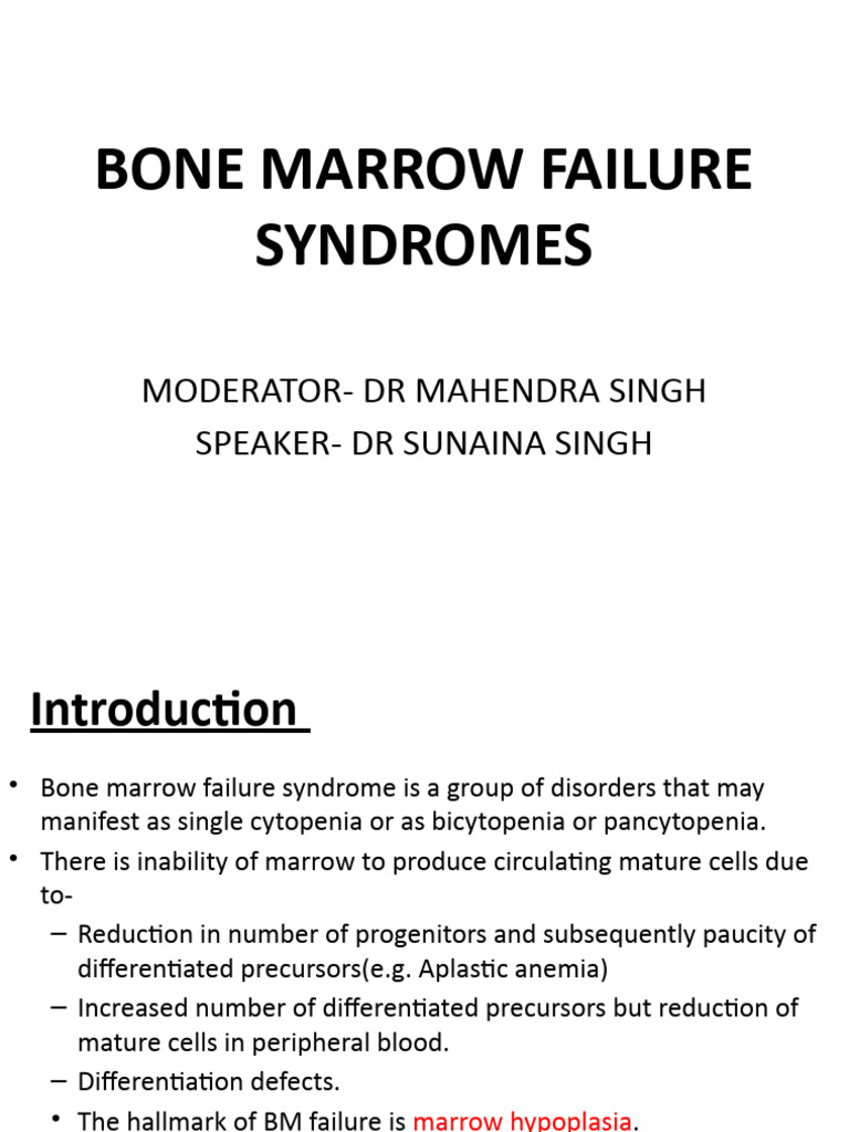 bone marrow failure | PDF | Bone Marrow | Hematology