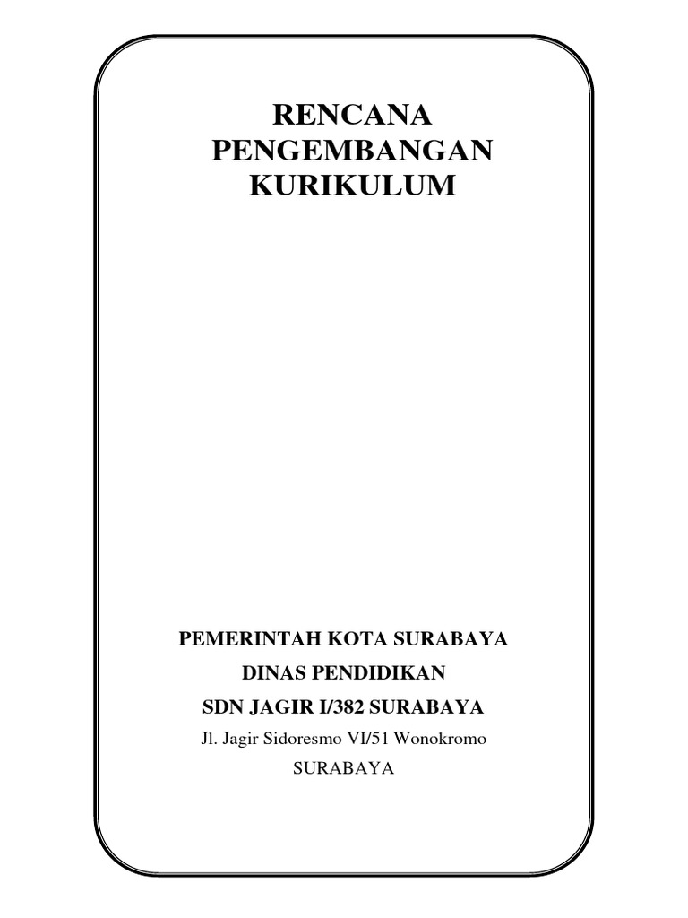Rencana Pengembangan Kurikulum SDN Jagir | PDF