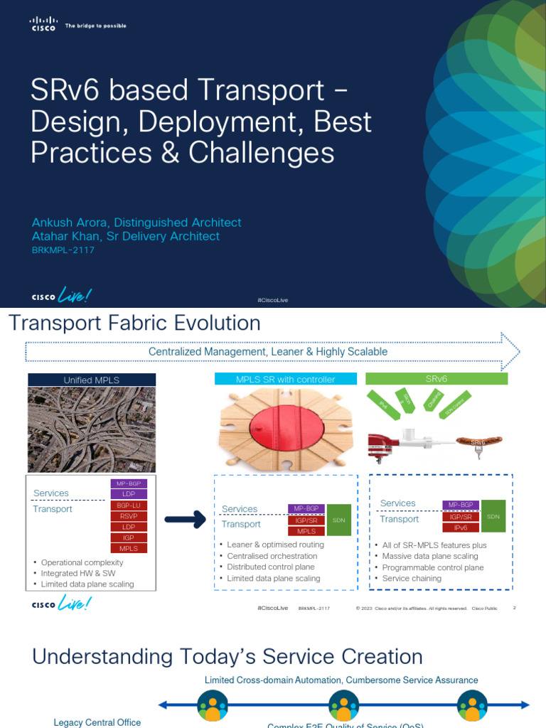 SRv6 Based Transport Design, Deployment, Best Practices & Challenges | PDF | Networking ...