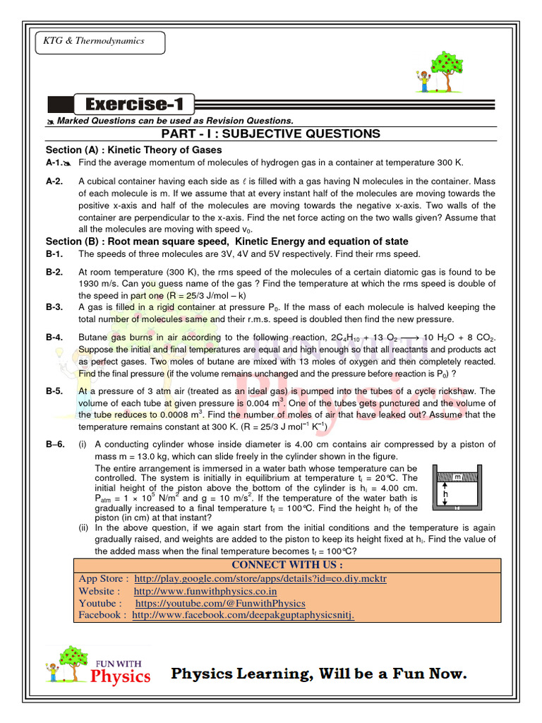 KTG & Thermodynamics | PDF | Gases | Heat