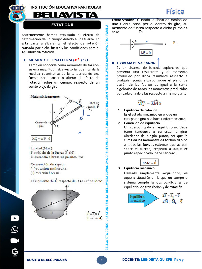 Estatica Ii | PDF | Fuerza | Rotación