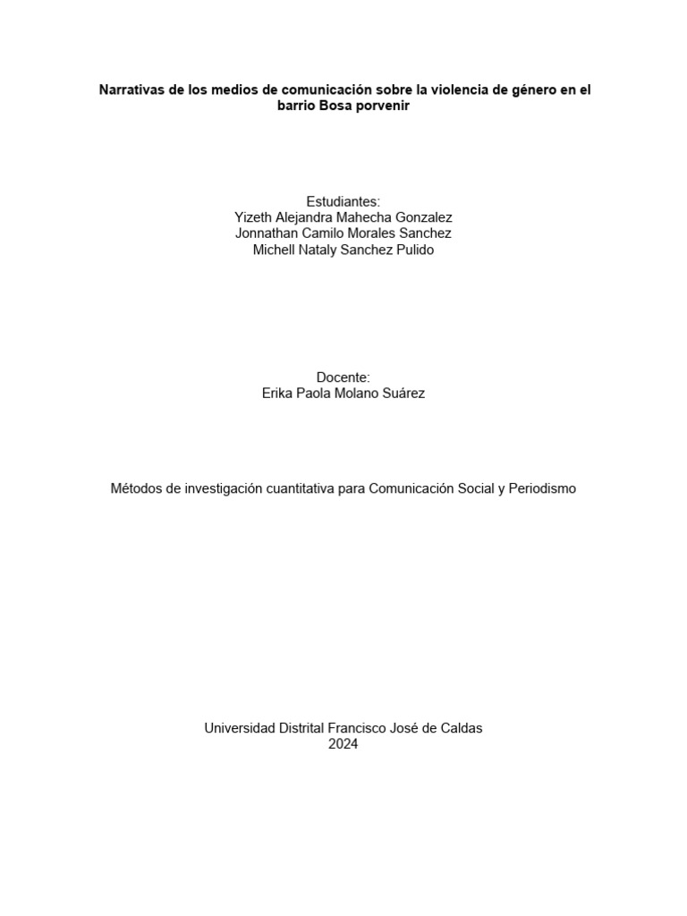 Formato Mini Proyecto de Investigación | PDF | Violencia | La violencia ...