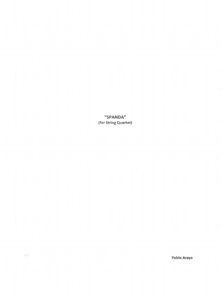 Araya - Spanda For String Quartet | PDF