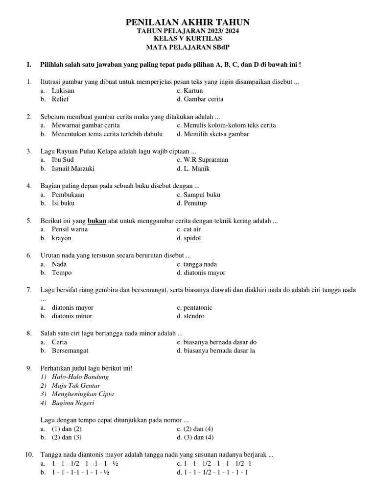 PAT SBDP V Kurtilas - Wisnu - SD18 | PDF