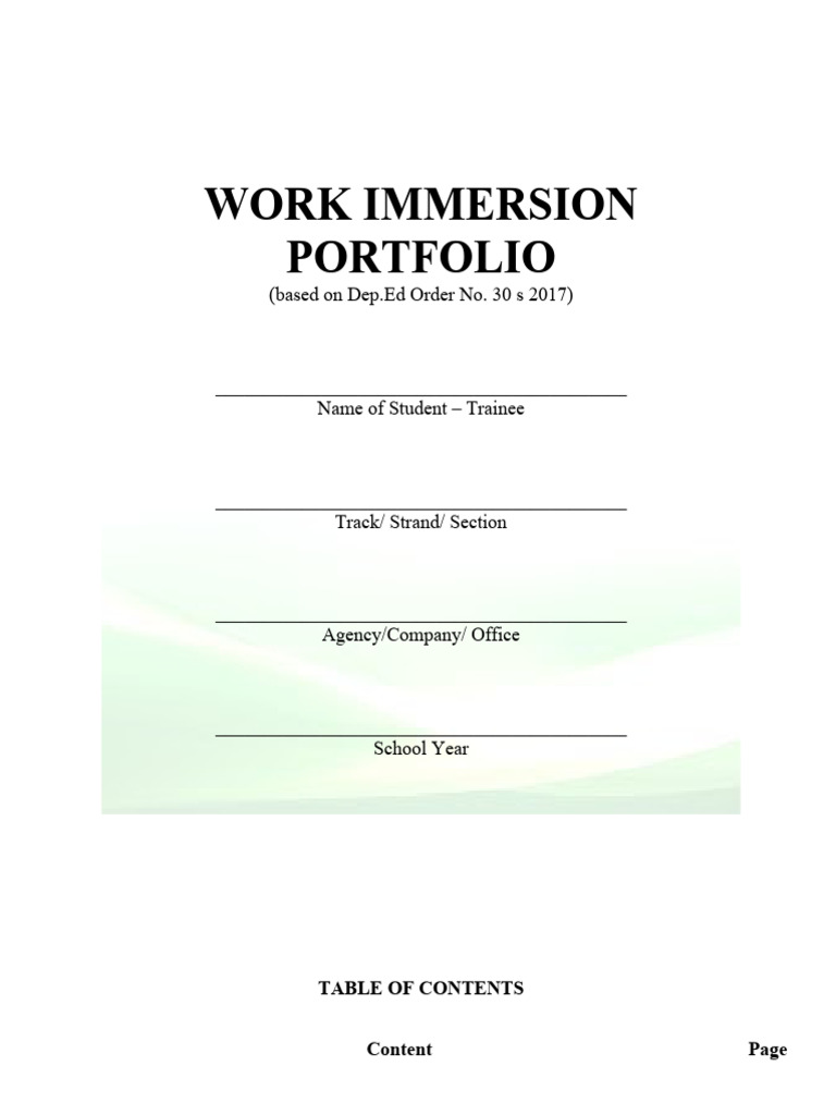 Work Immersion | PDF | Curriculum