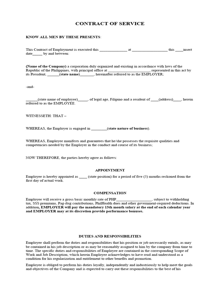Salon Employment Contract Template | PDF | Employment | Overtime