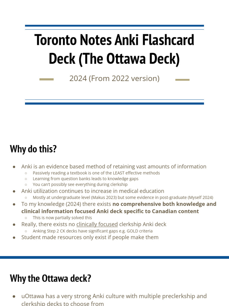 Ottawa Anki Deck for Toronto Notes 2024 | PDF | Medicine | Internal ...
