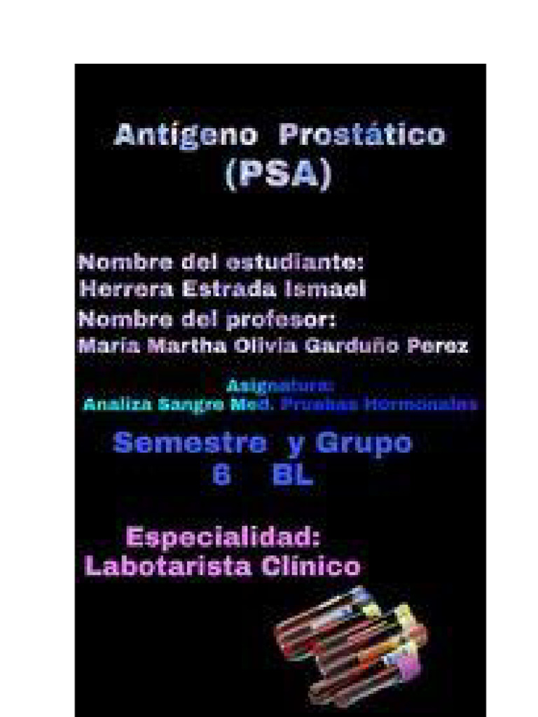 practica PSA | PDF | Antígeno específico de la próstata | Anticuerpo
