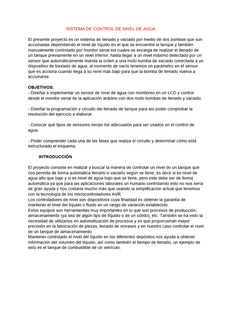 EXPERIMENTO CTA | PDF | Sensor | Tanques