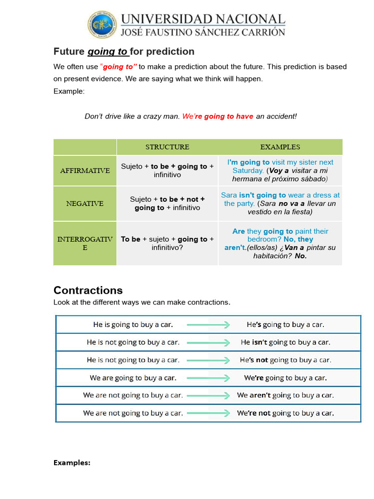Future Going To - Prediction | PDF | Language Arts & Discipline