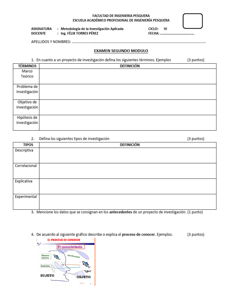Examen Segundo Modulo 2023-Ii | PDF | Metodología | Interacciones de disciplina académica