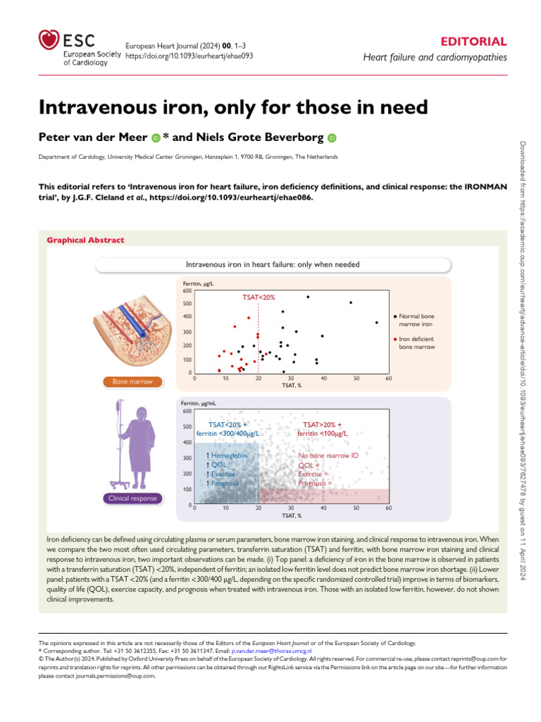 Hierro Endovenoso, Solo para Quienes Lo Necesiten | PDF | Clinical ...