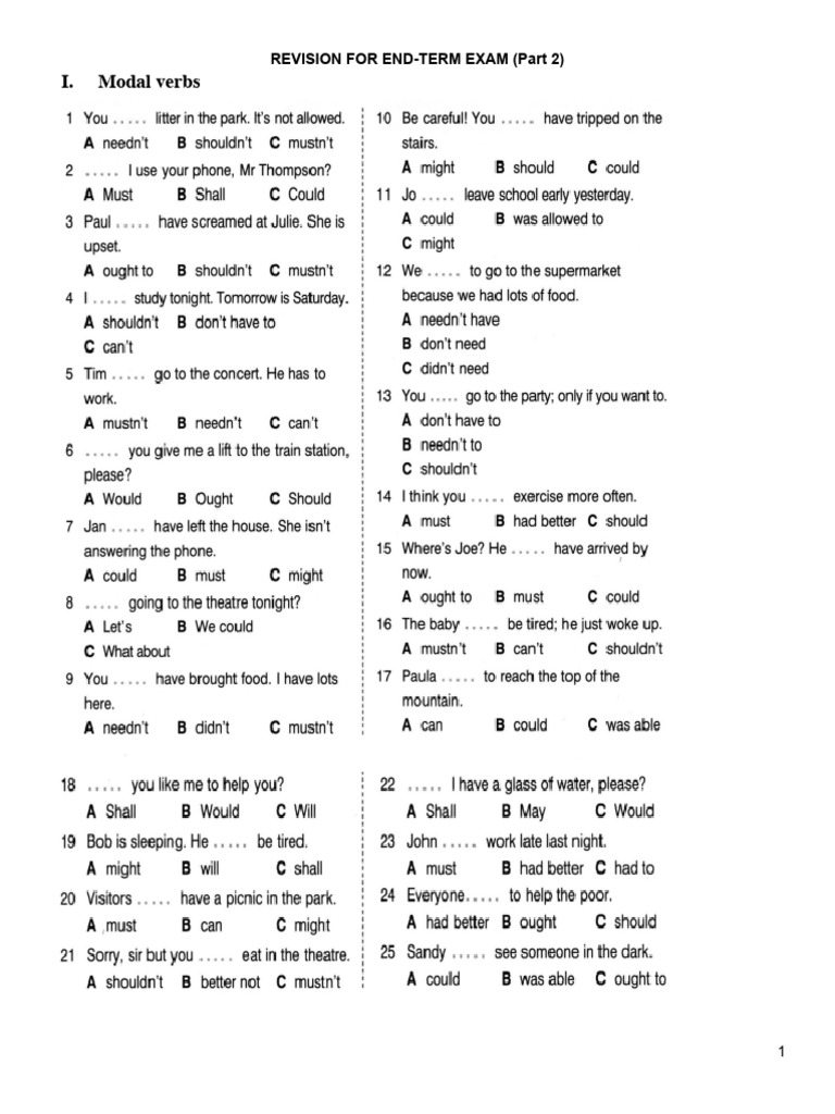 Revision For End-Term Exam (Part 2) | PDF