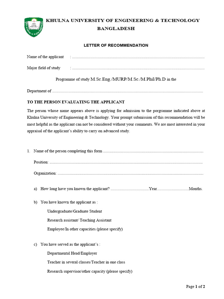 Letter_of_Recommendation_Form (1) | PDF | Postgraduate Education ...