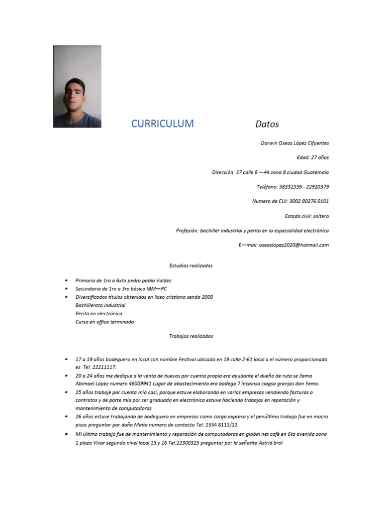 CV Darwin 2024 Papeleria | PDF | Hardware de la computadora