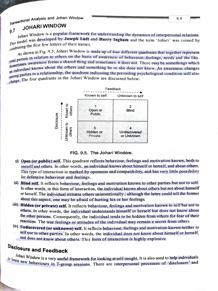 Johari Window | PDF | Behavioural Sciences | Psychology