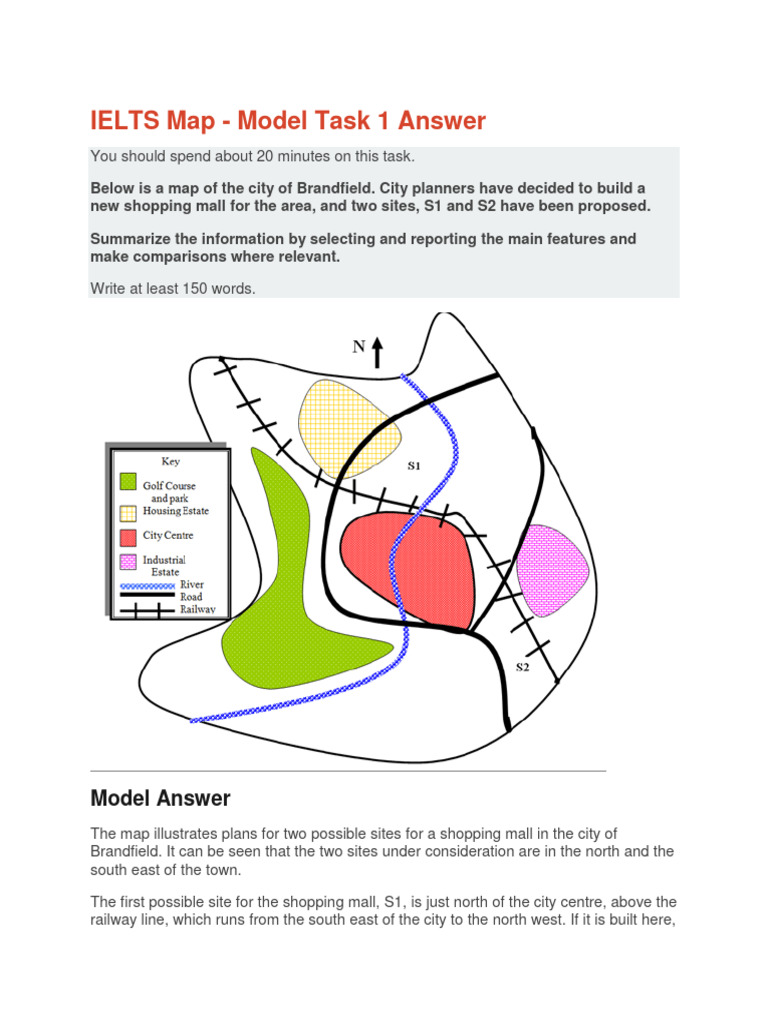 Brandfield Map Task 1 Model Answer | PDF | Human Communication | Cognition