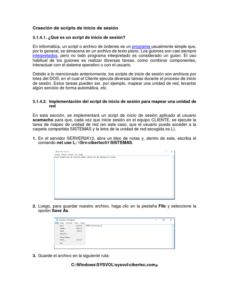 Script de Inicio de Sesión para Mapeo de Red | PDF | Archivo de computadora | Lenguaje de escritura