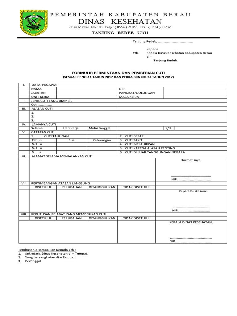 Form Cuti ASN Dan P3K | PDF