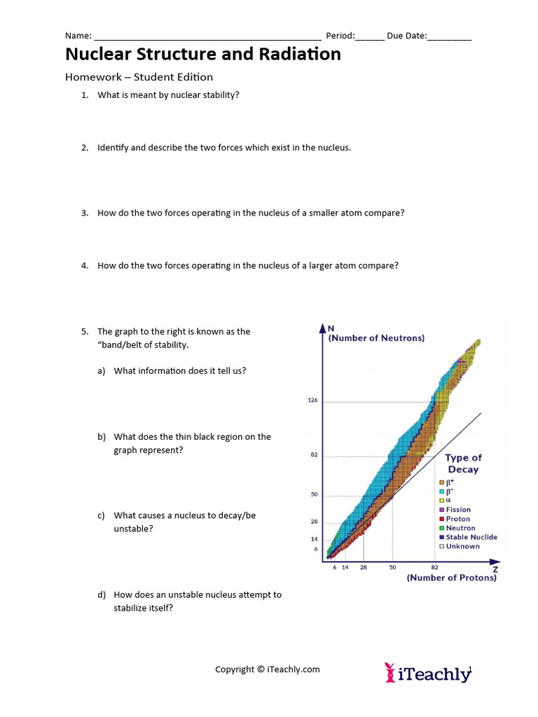 7 1 Homework Questions SE Nuclear Structure and Radiation | PDF ...