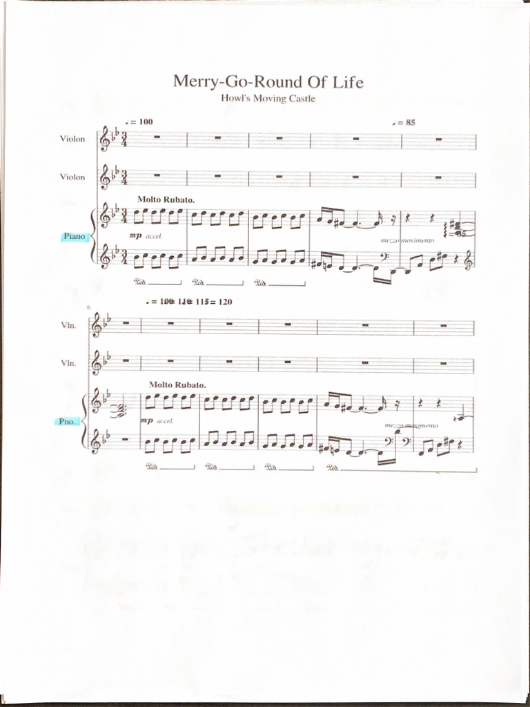Howl’s Moving Castle Music Sheet | PDF