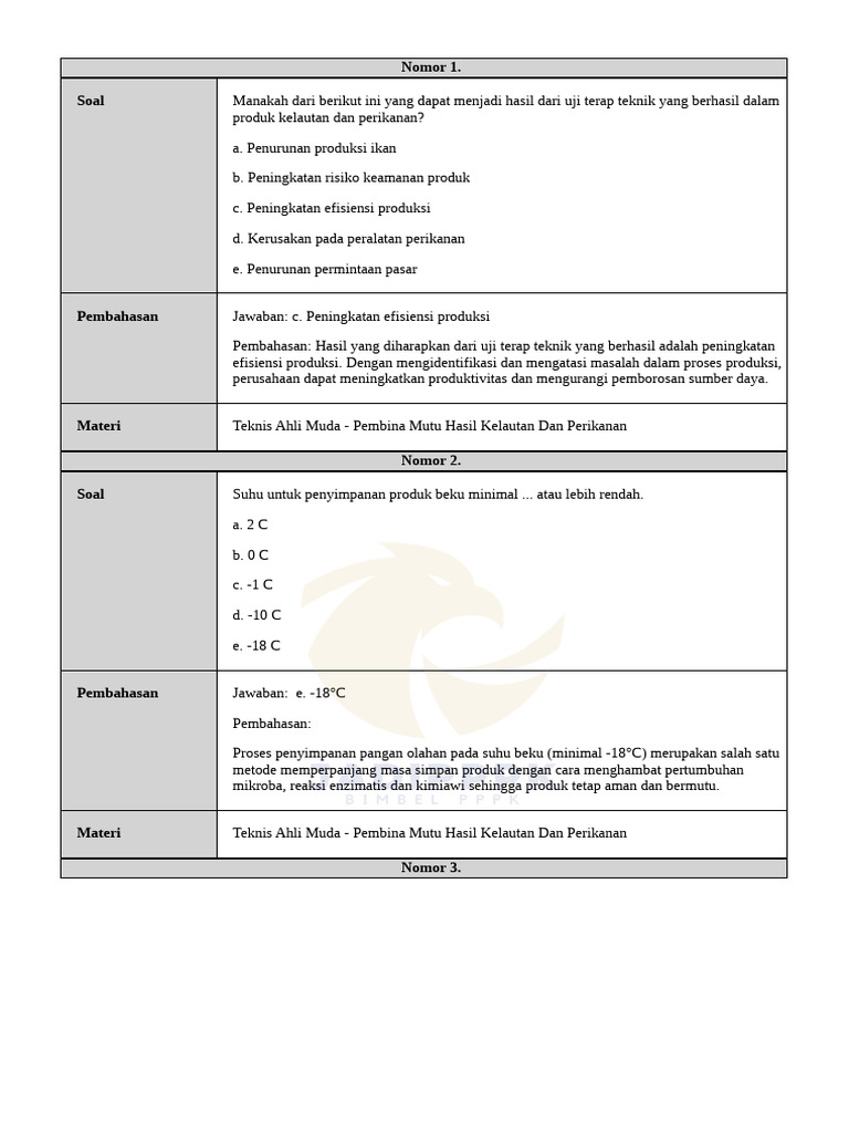 Soal Pembina Mutu Hasil Kelautan Dan Perikanan C | PDF | Kesehatan Holistik