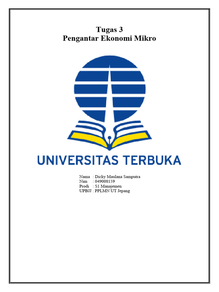 Tugas 3 Pengantar Ekonomi Mikro | PDF